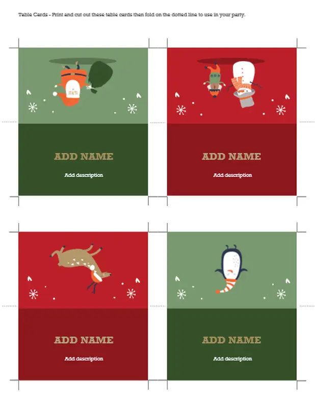 Christmas Place Card Templates For Microsoft Word Microsoft's Best