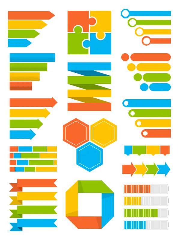 Infographic Shapes Three Luxury Buttons Geometrical Numbers Of