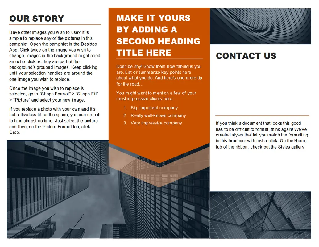 One Page Brochure Design 1 Week Soft Copy Brochure Design Service At