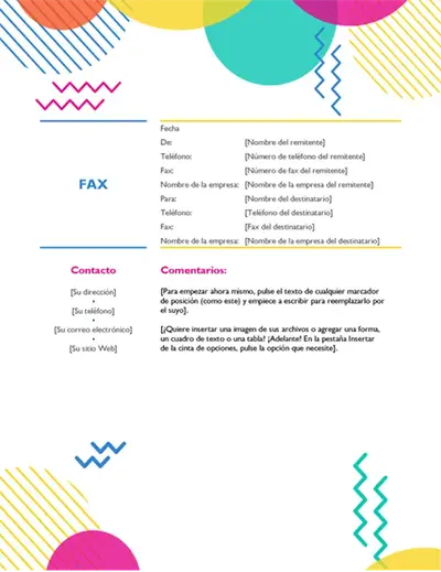 Ejemplos De Hojas De Portada De Fax Completas Formato Para Hacer Hoja