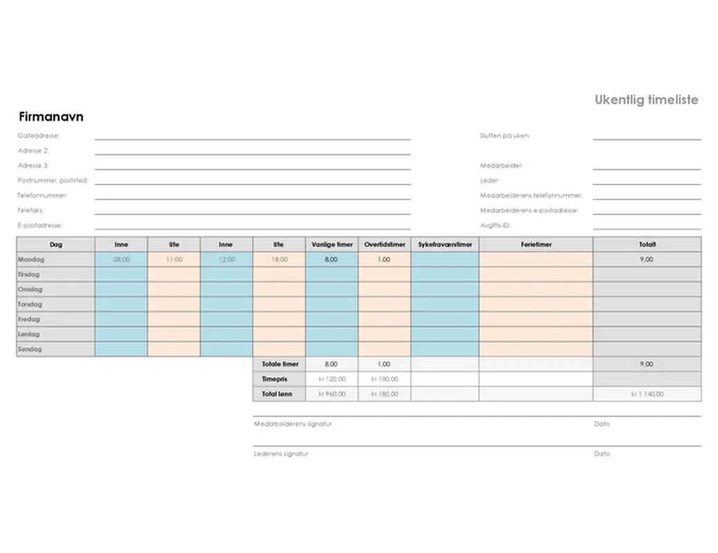 Gratis timelistemaler | Microsoft Opprett